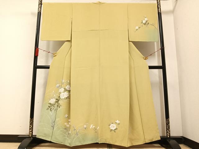 平和屋着物●訪問着　手描き　枝花文　暈し染め　さが美扱い　正絹　逸品　AABB6264ph