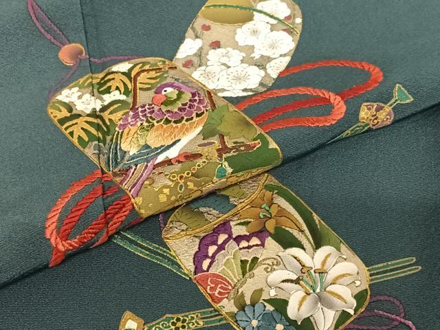 平和屋着物○訪問着 印籠花鳥文 暈し染め 金彩 正絹 逸品 AABB6334zg