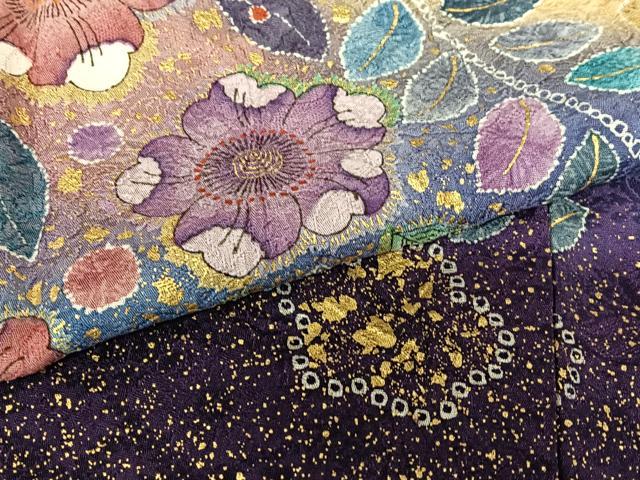 平和屋着物○豪華振袖 辻が花 絞り 暈し染め 金彩 正絹 逸品 AABB6367zg