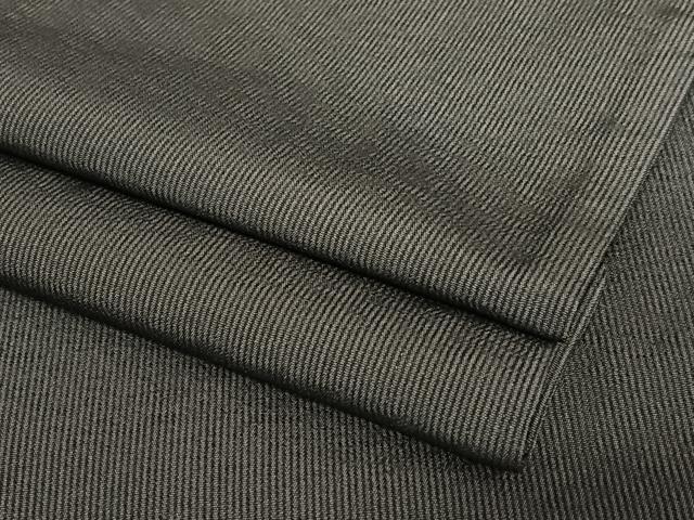 平和屋着物●お召　黒色×黒紅色　正絹　逸品　AABB6395zg