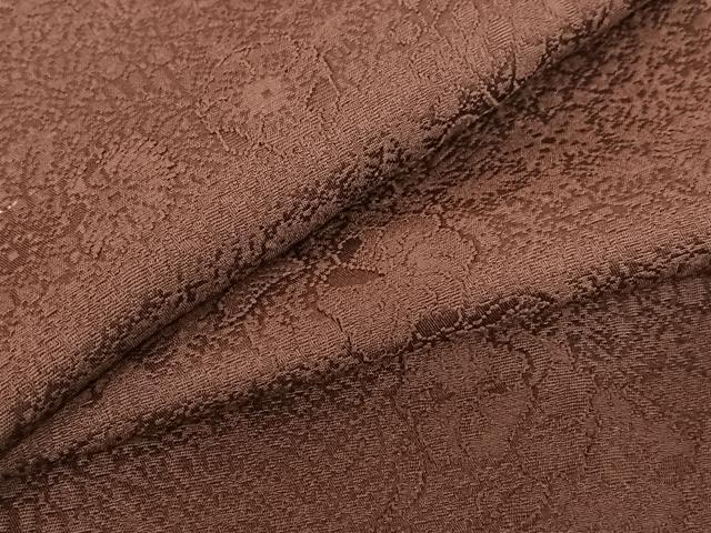 平和屋着物●上質な色無地　草花地紋　紫鳶色　正絹　逸品　AABB6410zg