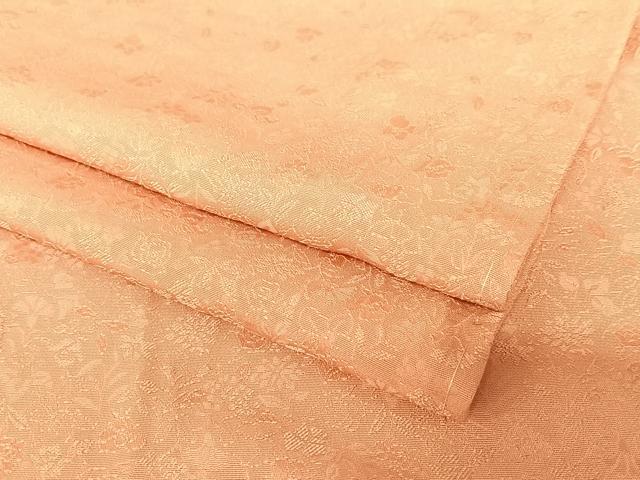 平和屋着物●上質な色無地　草花地紋　真赭色　正絹　逸品　未使用　AABB6419zg