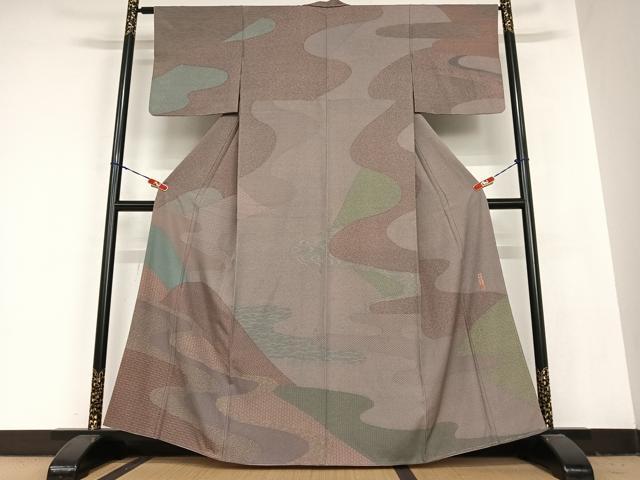 平和屋着物●重要無形文化財　人間国宝　中村勇二郎　訪問着　寄せ小紋柄　正絹　逸品　AABB6441zg