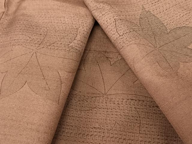 平和屋着物●上質な紬　楓文　正絹　逸品　AABB6452zg