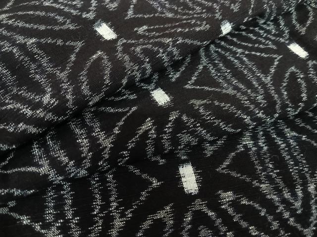 平和屋着物●久留米絣　単衣　花尽くし　綿　逸品　AABB6470zg