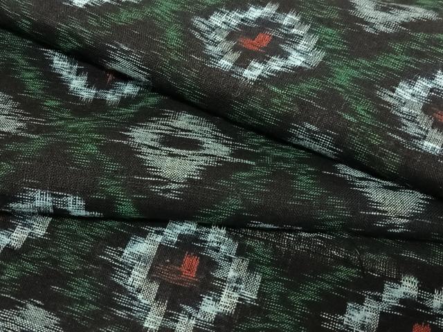 平和屋着物●久留米絣　単衣　菱文　綿　逸品　AABB6478zg