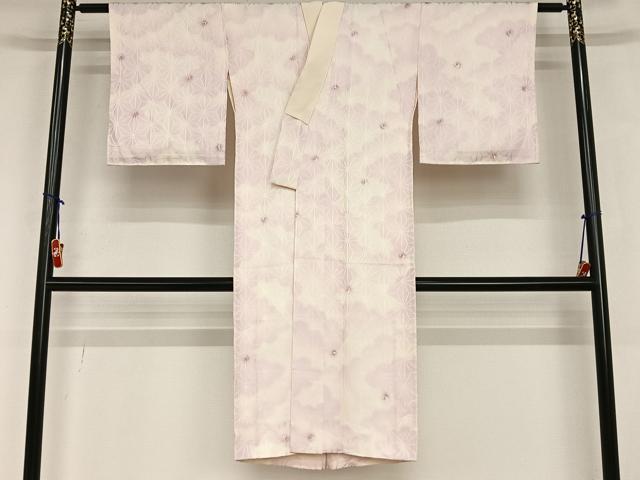 平和屋着物●長襦袢　無双仕立て　絞り　麻の葉文様　暈し染め　正絹　逸品　AABB6479zg