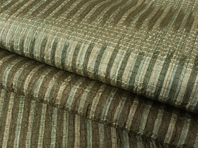 平和屋着物●上質な紬　縞　正絹　逸品　AABB6484zg