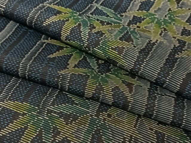 平和屋着物●本場大島紬　笹竹文　正絹　逸品　AABB6487zg