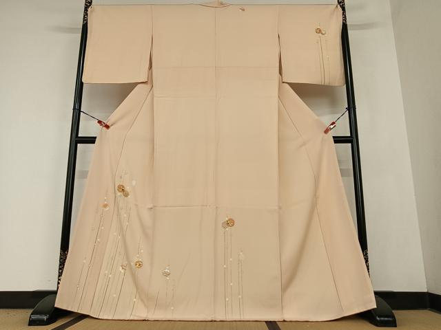 平和屋着物●訪問着　駒刺繍　雪輪重ね花文　金彩　鈴乃屋扱い　正絹　逸品　AABB6489zg