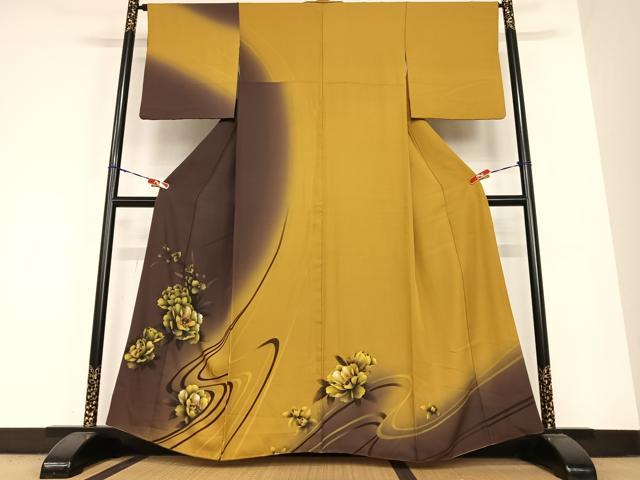 平和屋着物●訪問着　草花文　暈し染め　正絹　逸品　AABB6523zg