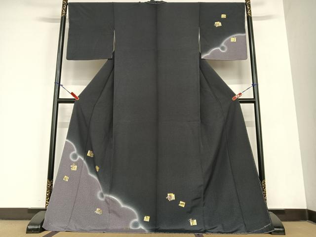 平和屋着物●訪問着　螺鈿　源氏香花文　暈し染め　金彩　ロング丈　正絹　逸品　未使用　AABB6524zg