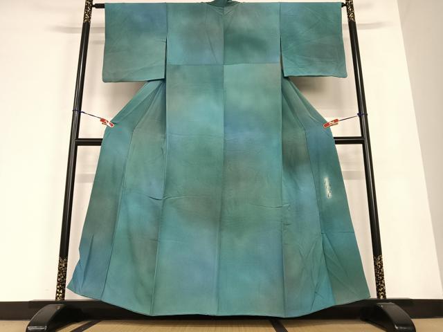 平和屋着物●染色作家　斉藤三才　小紋　霞文　暈し染め　正絹　逸品　AABB6526zg