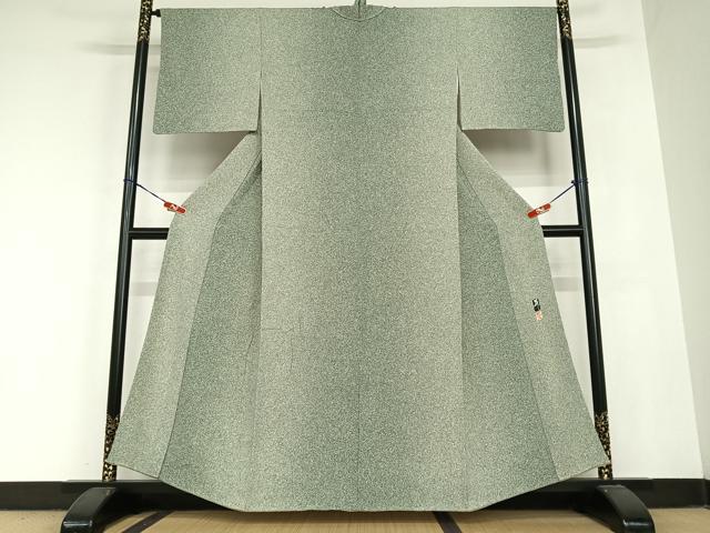 平和屋着物●東京染伝統工芸士　金田昇 　小紋　霞文　たたき染め　正絹　逸品　AABB6529zg