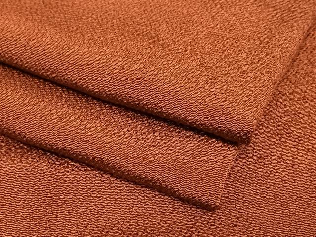 平和屋着物●上質な色無地　葡萄茶色　鬼しぼ縮緬　正絹　逸品　AABB6532zg