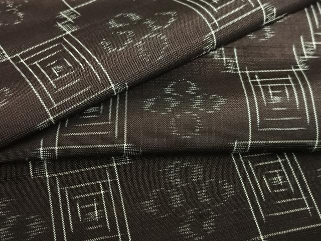 平和屋着物●本場琉球絣　紬　花菱文　正絹　逸品　AABB6560zg