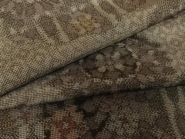 平和屋着物●上質な紬　草花文　正絹　逸品　未使用　AABB6563zg