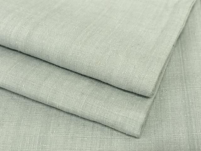 平和屋着物●本場結城紬　重要無形文化財　色無地　鼠色　正絹　逸品　AABB6586zg