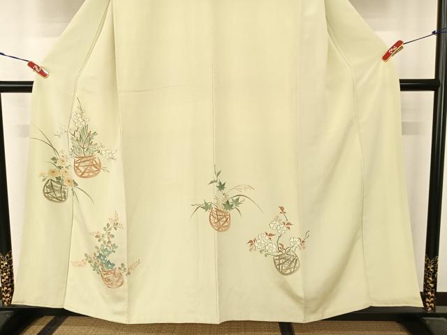 平和屋着物○銀座 志ま亀 訪問着 手描き 花籠 金彩 たとう