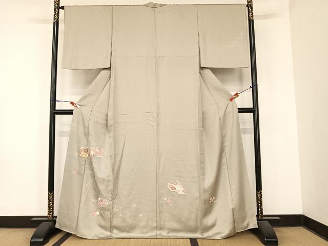 平和屋着物●訪問着　友禅　地紙花文　金彩　正絹　逸品　AABB6612np