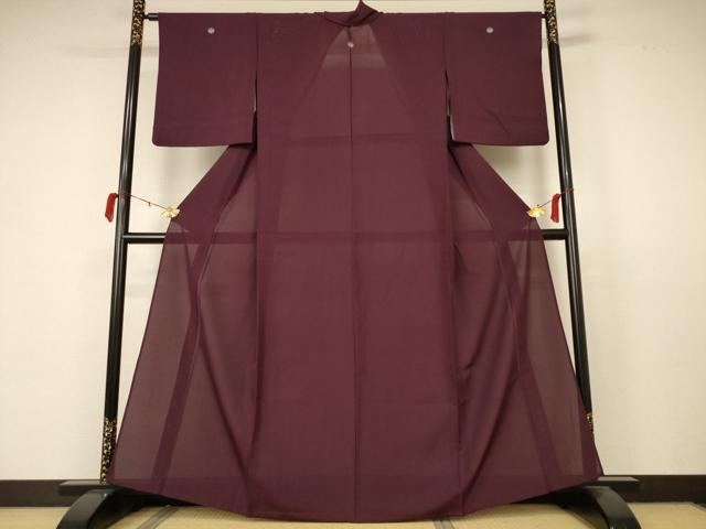 平和屋着物＊夏物　色無地　絽　黒鳶色　正絹　逸品　AABB6695jd