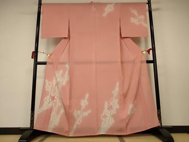 平和屋着物＊夏物　訪問着　絽　枝花文　正絹　逸品　AABB6696jd