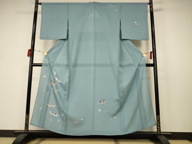 平和屋着物＊夏物　訪問着　絽　番傘　正絹　逸品　AABB6698jd