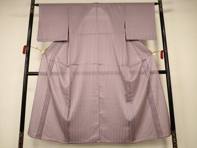 平和屋着物＊夏物　小紋　紗　縞　洗える着物　AABB6700jd