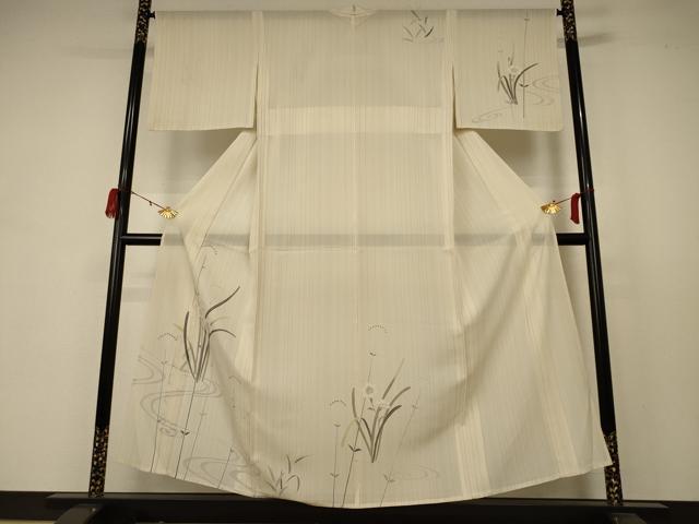 平和屋着物＊夏物　訪問着　絽　流水草花文　正絹　逸品　AABB6709jd