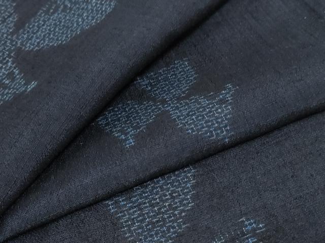 平和屋着物＊夏物　紗紬　80亀甲　扇子花文　正絹　逸品　未使用　AABB6715jd