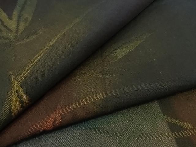 平和屋着物＊夏物　小紋　紗　草葉文　正絹　逸品　AABB6722jd