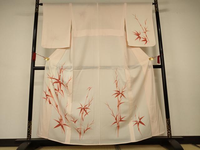 平和屋着物＊夏物　訪問着　絽　笹竹文　正絹　逸品　AABB6739jd