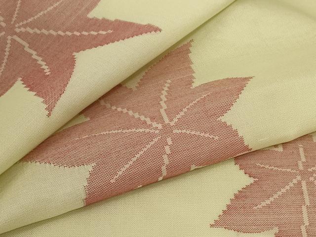平和屋着物＊夏物　小紋　紗　楓文　正絹　逸品　未使用　AABB6754jd