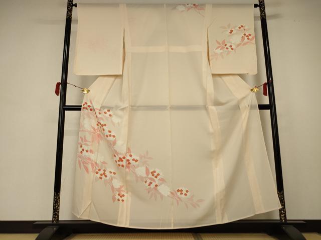 平和屋着物＊夏物　訪問着　絽　紫陽花　銀彩　正絹　逸品　AABB6779jd