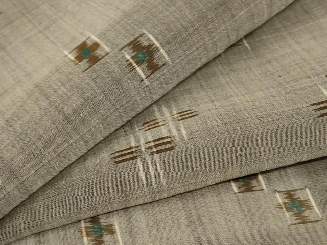 平和屋着物＊夏物　紗紬　絣文様　正絹　逸品　AABB6782jd