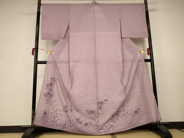 平和屋着物＊夏物　人間国宝 小宮康孝　訪問着　江戸小紋　絽　草花文　正絹　逸品　AABB6784jd