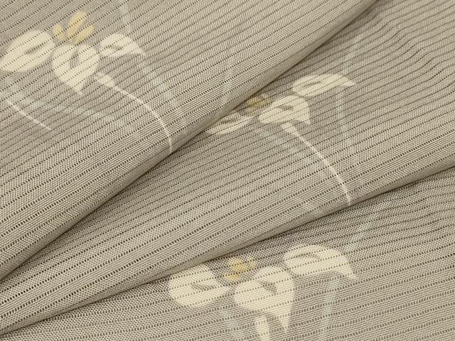 平和屋着物＊夏物　小紋　絽　草花文　正絹　逸品　AABB6788jd