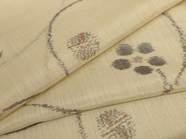 平和屋着物＊夏物　紗紬　花唐草文　ロング丈　正絹　逸品　AABB6791jd