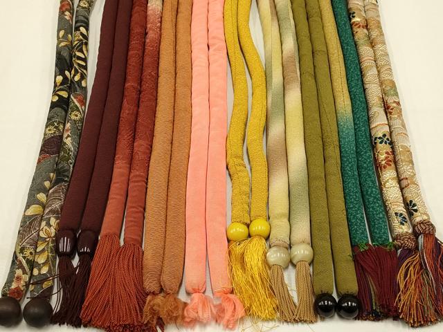 平和屋着物●和装小物　上質な帯締め10本セット　丸ぐけ　暈し　金糸　切り房・撚り房　逸品　AABB7099ay