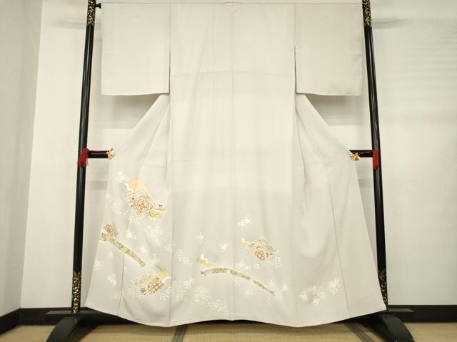 平和屋着物●豪華色留袖　駒刺繍　花菱文　金彩　正絹　逸品　未使用　AABB7289ck
