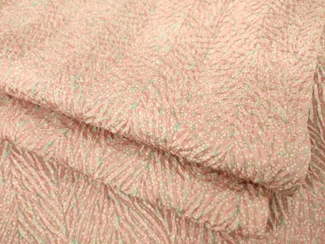 平和屋着物●名門　藤娘きぬたや・杢目絞り　小紋　正絹　逸品　AABB7299ck