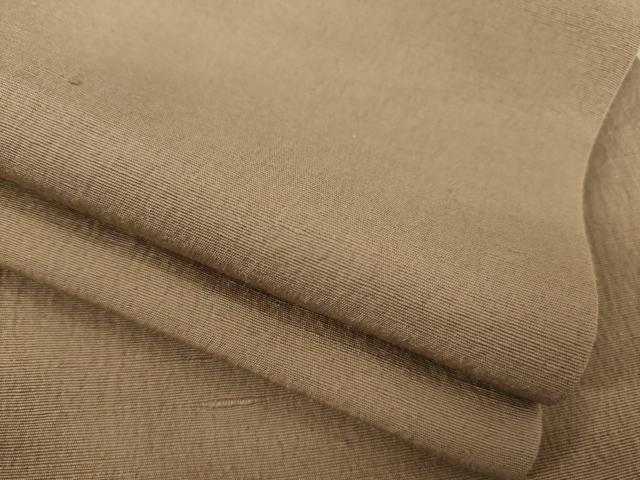 平和屋着物●上質な紬　色無地　白茶色　正絹　逸品　AABB7333ck