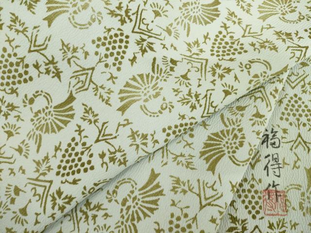 平和屋着物●佐藤福得　小紋　型染め　花鳥文　正絹　逸品　AABB7356ck