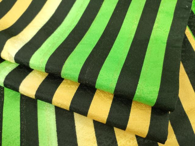 平和屋着物●小紋　縞　暈し染め　金通し地　胴抜き仕立て　洗える着物　AABB7360ck