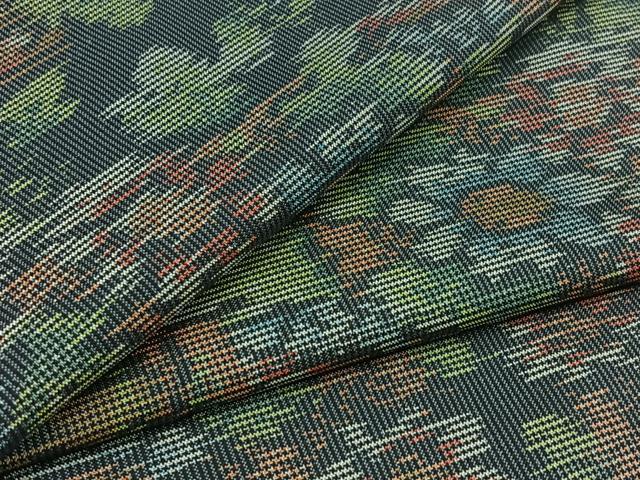 平和屋着物▽本場大島紬　単衣　草花文　正絹　逸品　AABB7724jh