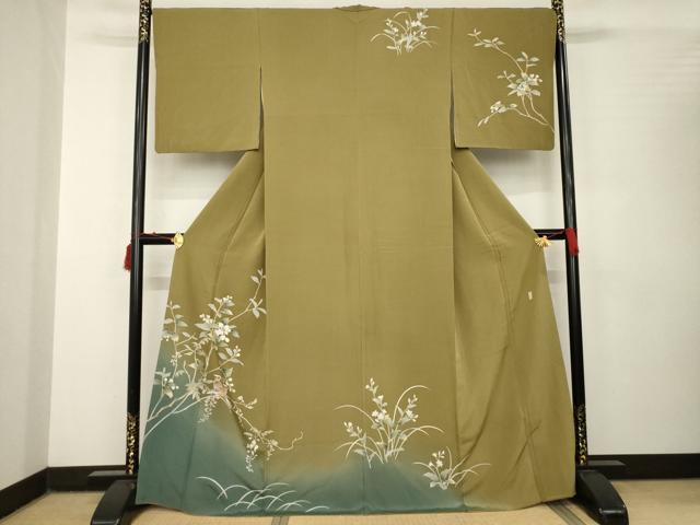 平和屋着物●訪問着　友禅　作家物　花鳥文　暈し染め　正絹　逸品　AABB7915ck