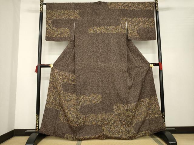 平和屋着物●訪問着　エ霞花唐草文　正絹　逸品　AABB7938ck