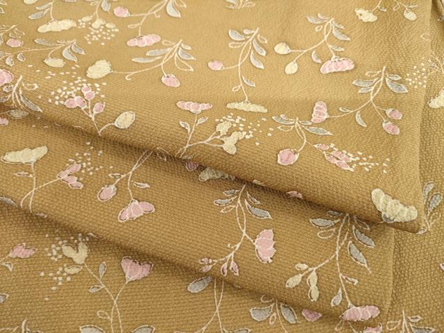 平和屋着物●上質な小紋　草花文　正絹　逸品　AABB7948ck