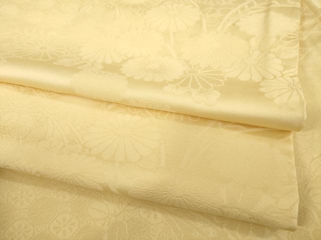 平和屋着物●上質な色無地　草花地紋　枯色　正絹　逸品　AABB7950ck