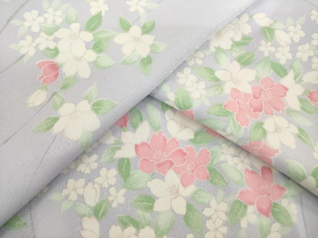 平和屋着物●小紋　枝花文　さんび謹製　洗える着物　AABB7952ck